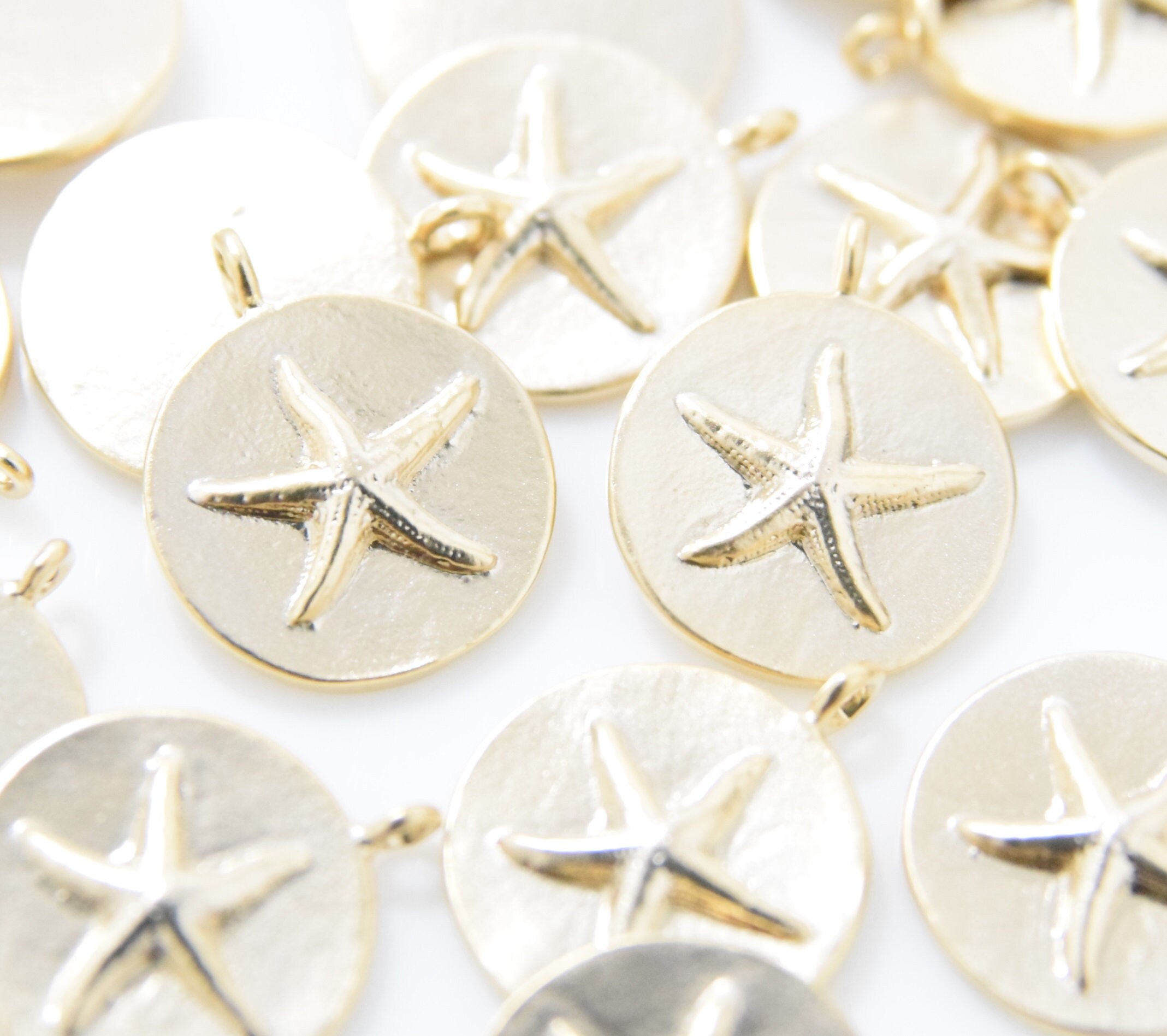 Starfish Pendant . Starfish Charm . Star Fish Beads . Coin | Etsy