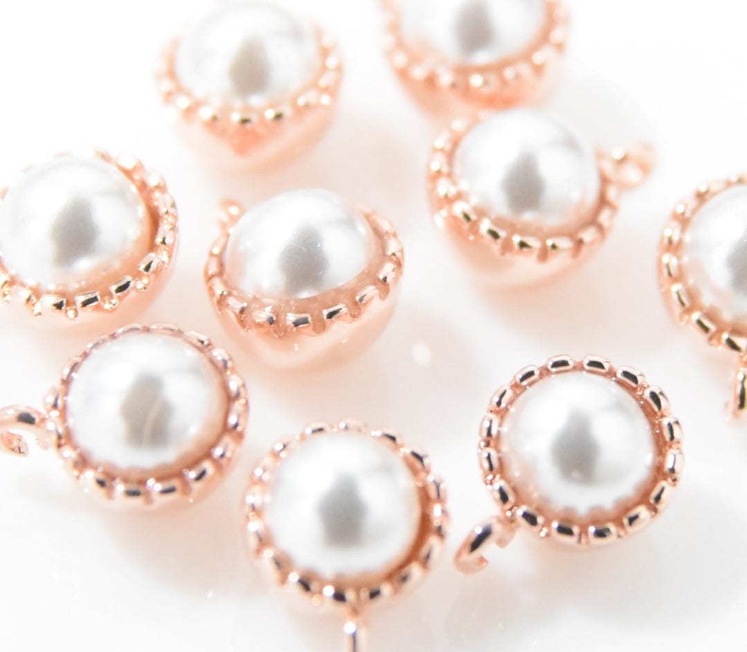 Tiny Pearl Pendant large . Tiny Pearl Charm . Round Pearl - Etsy