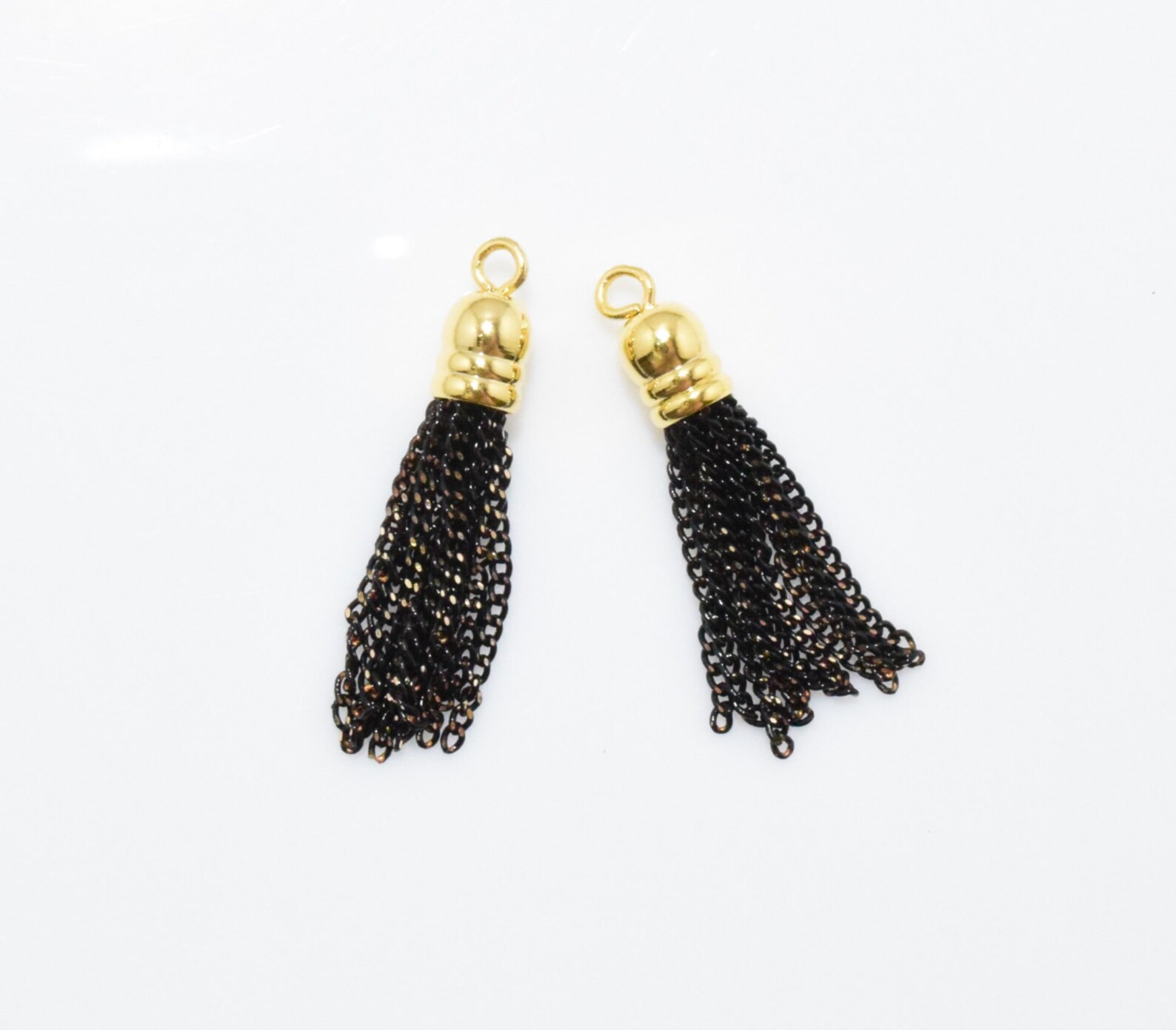 Black Metal Tassel small Black Tassel . Color Chain Tassel - Etsy
