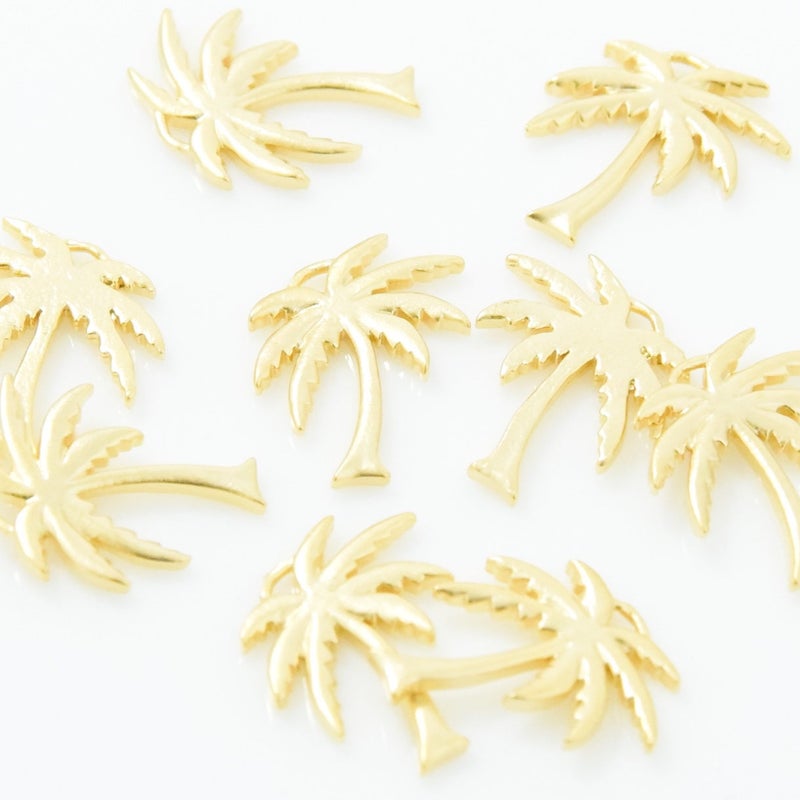 Gold Palm Tree Charm - Etsy
