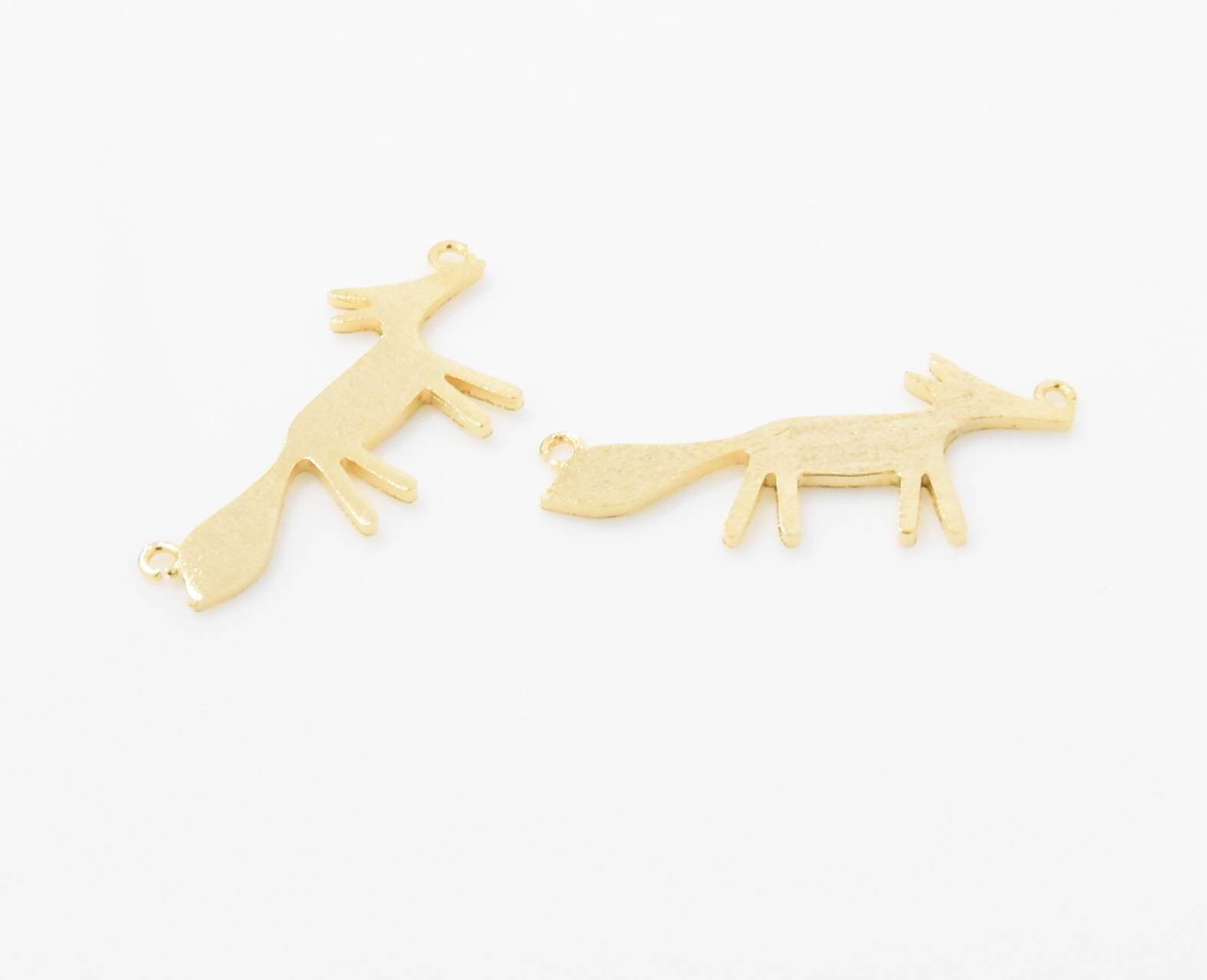 Fox Brass Pendant . Fox Connector . Fox Charm . Animal Pendant | Etsy