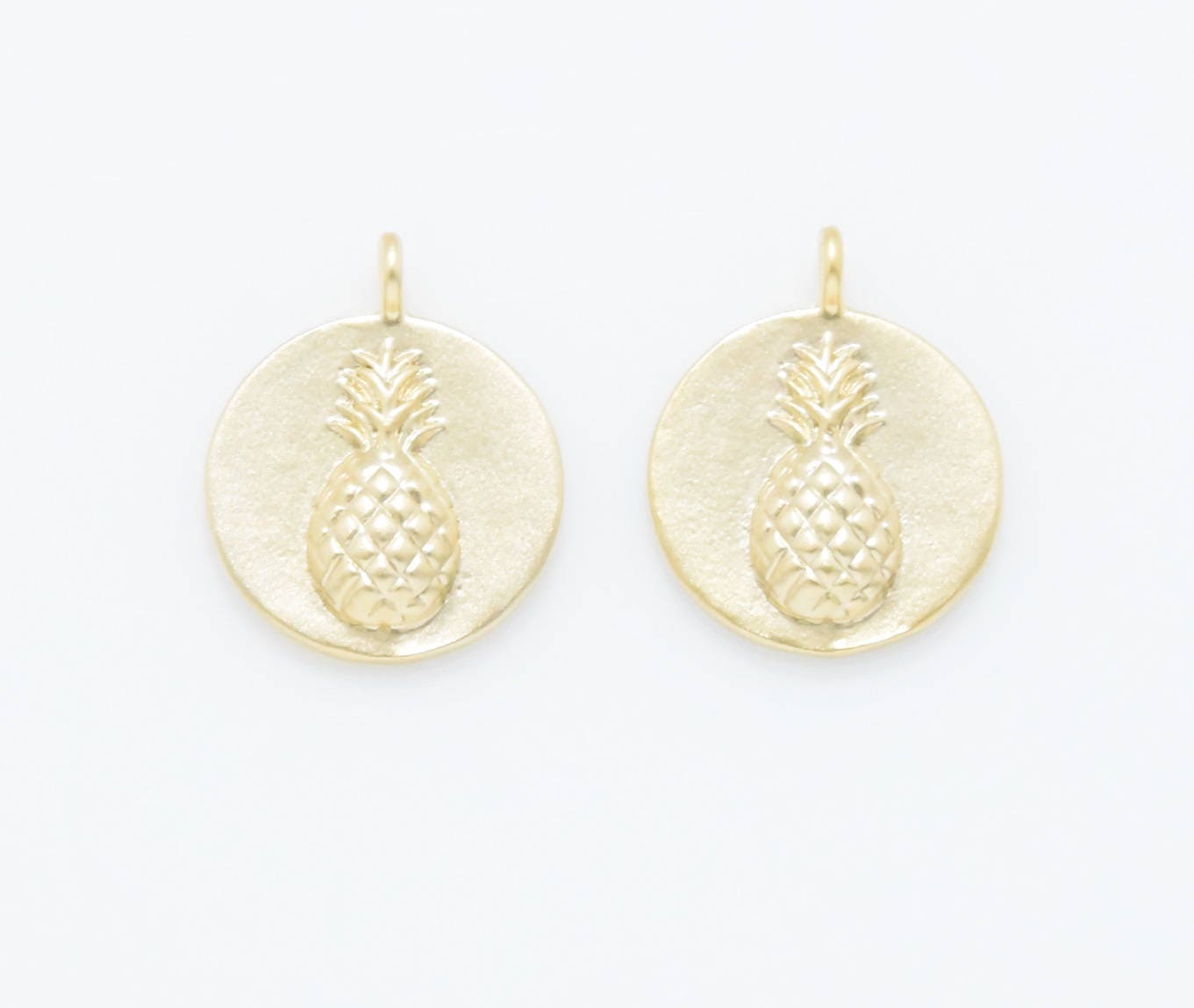 Pineapple Pendant . Pineapple Charm . Coin Pendant . Coin | Etsy