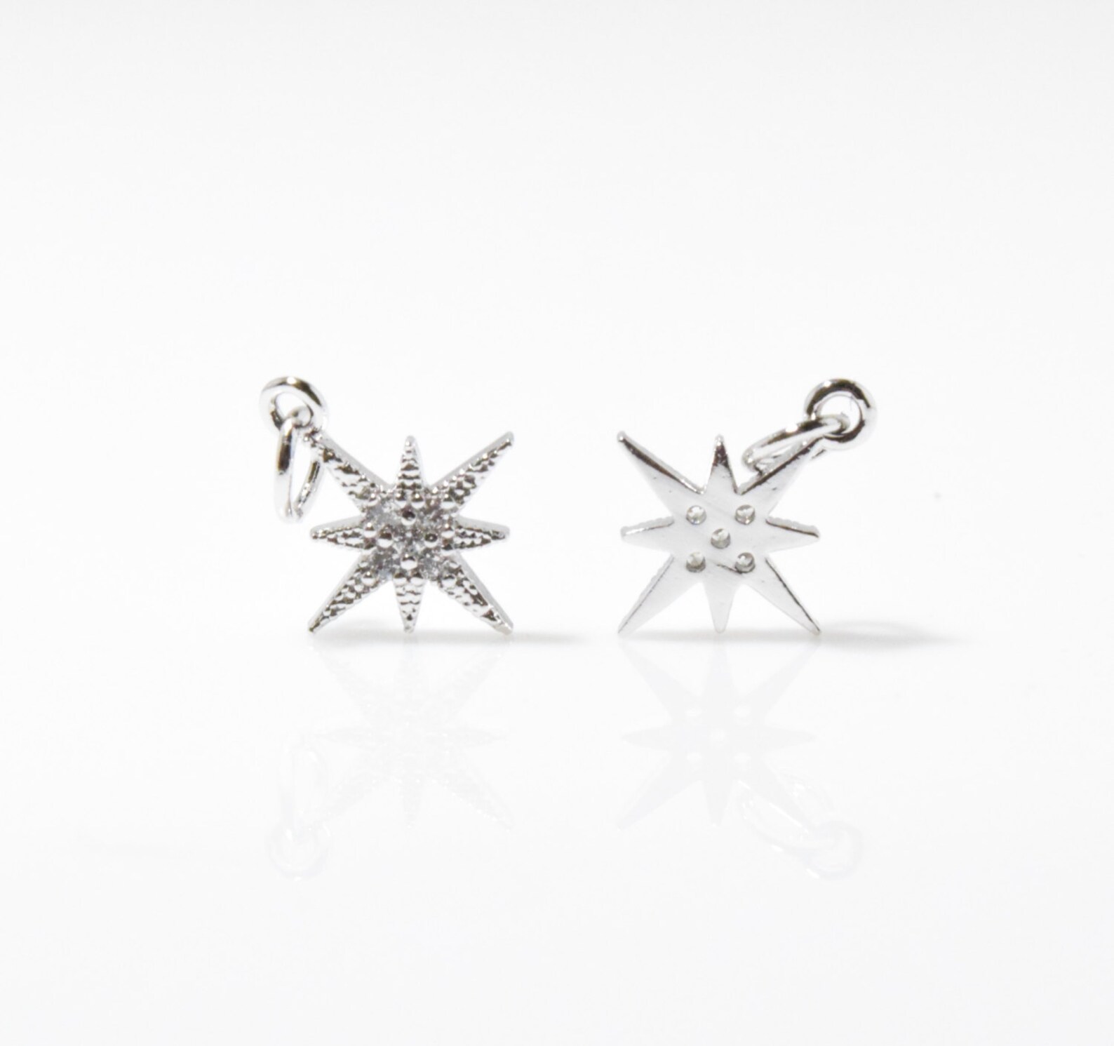 Cubic Star Pendant . Star Charm . Cubic Zirconia . Wedding Jewelry ...