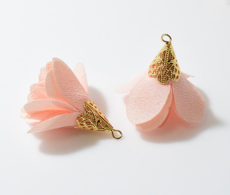 Pastel Pink Chiffon Tassel. Flower Tassel. Spring Item. 16K - Etsy