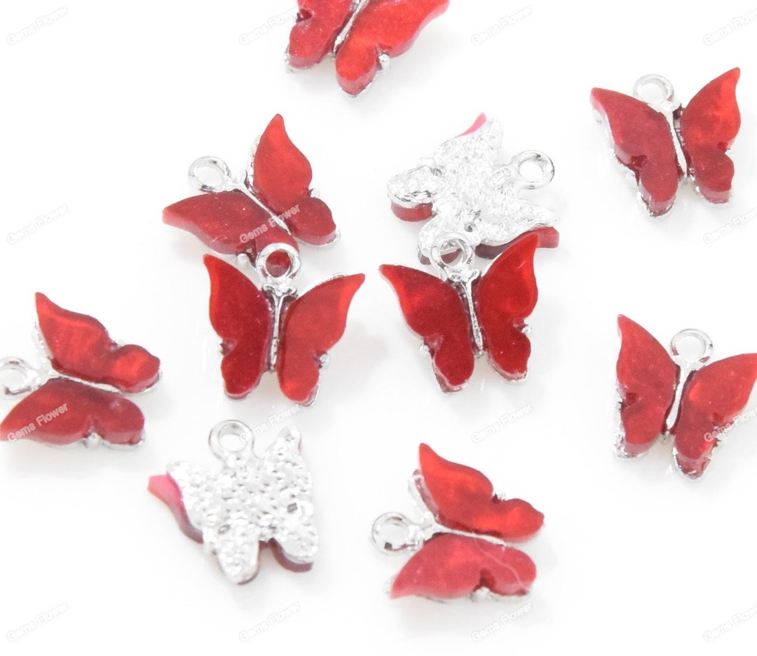 Pearl Deep Red Butterfly Acrylic Pendant . Butterfly Pendant ...