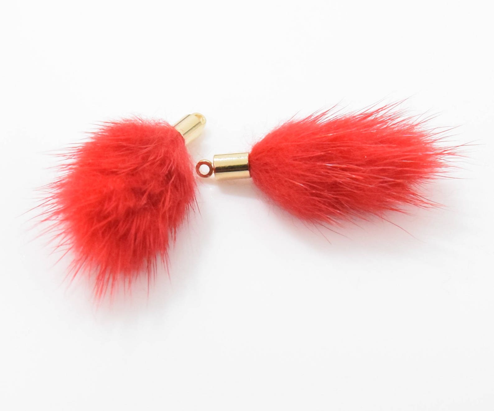 Red Mink Pendant . Genuine Mink Pendant . Mink Charm . Mink Jewelry ...