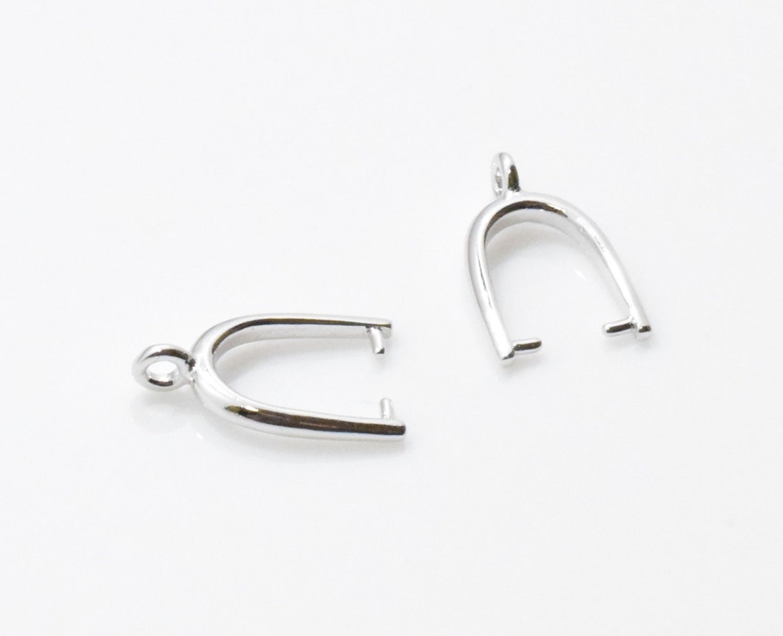 Brass Bail . Metal Bail . Basic Supplies . Polished Rhodium | Etsy