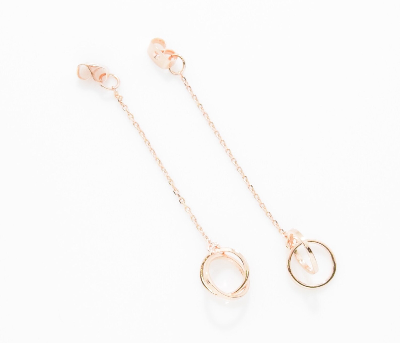 Double Circle Chain Earring Backs . Butterfly Clutch . Earring | Etsy