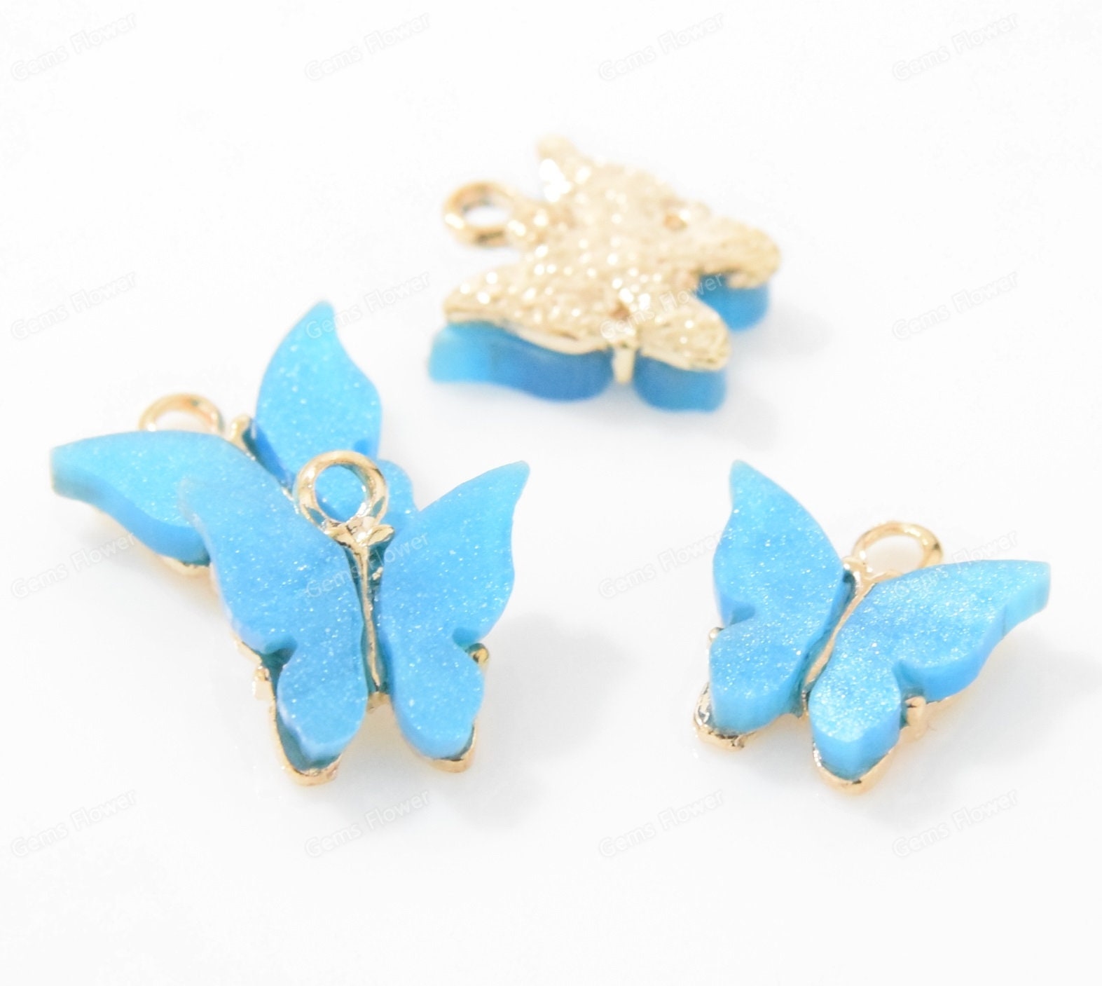 Pearl Ocean Blue Butterfly Acrylic Pendant . Acrylic Butterfly - Etsy