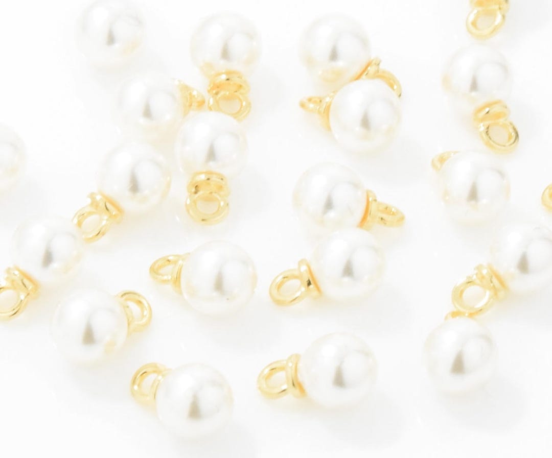 6MM Round Pearl Pendant (small) . Round Pearl Charm . Pearl Beads ...