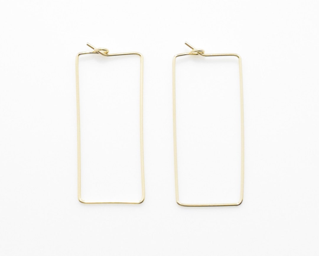Rectangle Hook Earring . Rectangle Hook . Rectangle Earring . Ear Wires ...