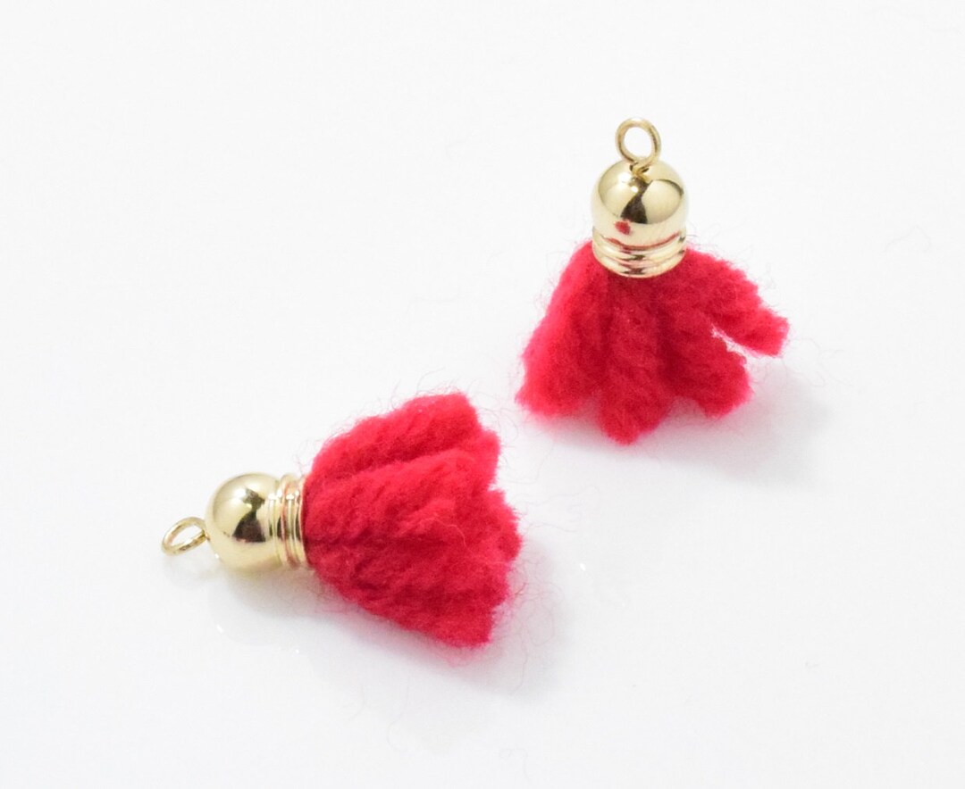 Red Wool Tassel . Tiny Wool Tassel . Mini Wool Tassel . Wool Tassel ...