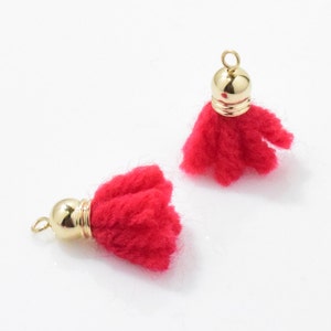 Red Wool Tassel . Tiny Wool Tassel . Mini Wool Tassel . Wool Tassel ...