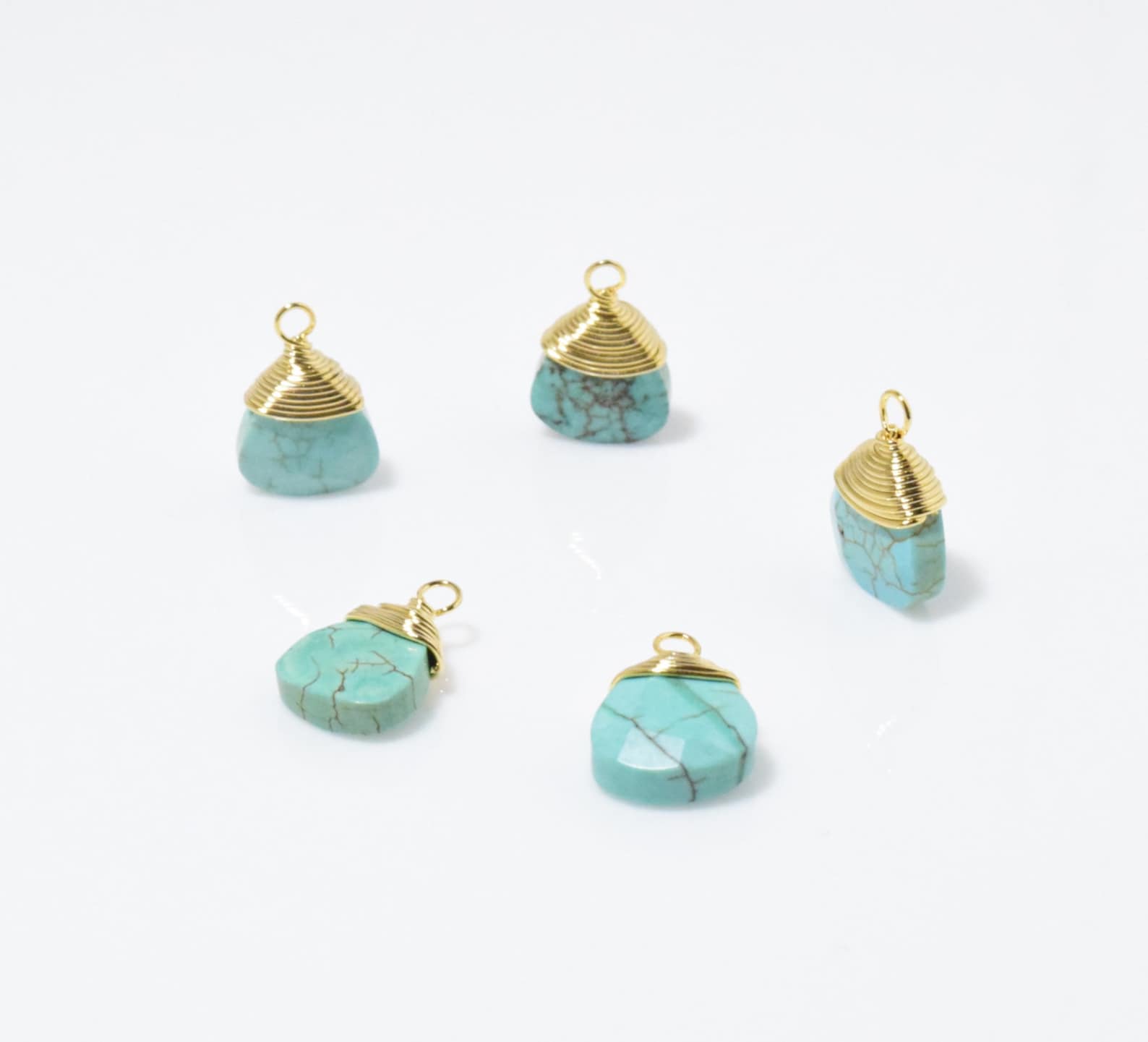 Tiny Turquoise Pendant . Turquoise Charm . Turquoise Gemstone - Etsy