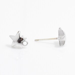 Tiny Star Post Earring . Star Brass Earring . 925 Sterling Silver Post ...