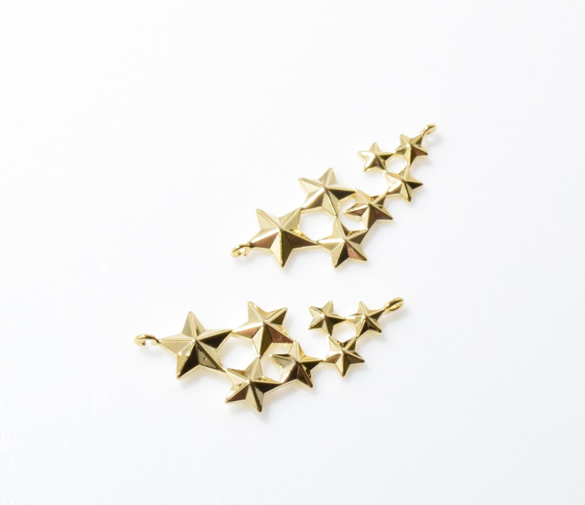 Star Brass Pendant . Star Charm . Star Connector . Wedding Jewelry ...