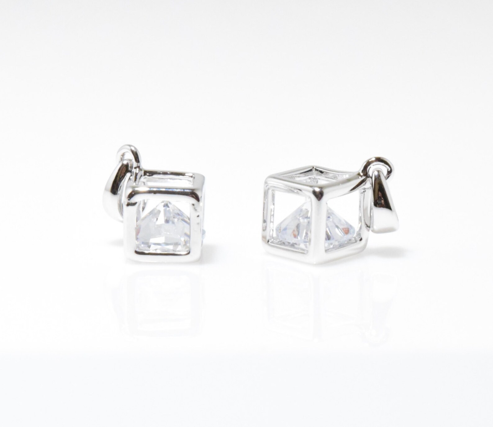 Cubic Cube Pendant large . Cube Charm . Wedding Jewelry . | Etsy