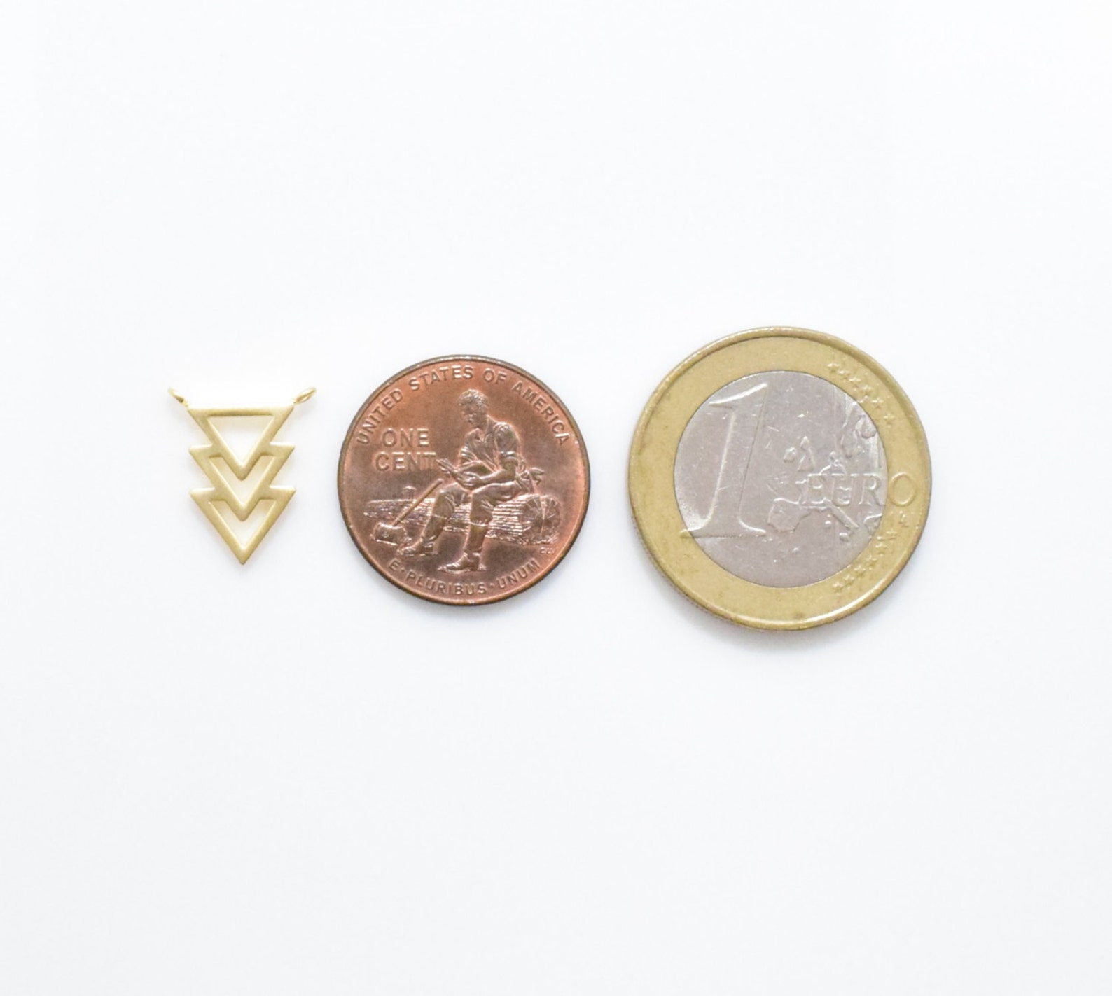 Triple Triangle Connector . Inverted Triangle Pendant . - Etsy