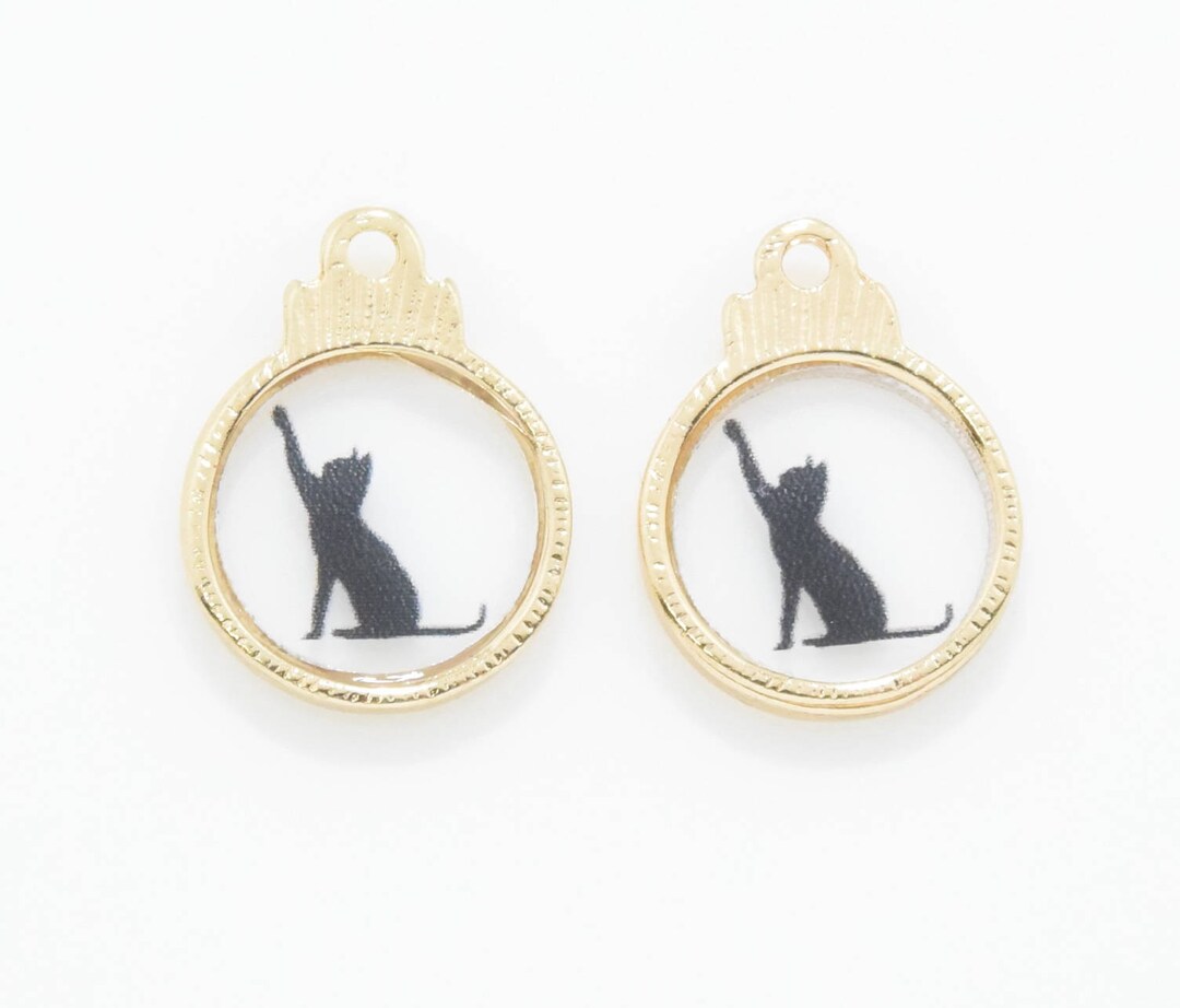 Black Cat Acrylic Pendant . Cat Acrylic Charm . Cat Medal Pendant ...