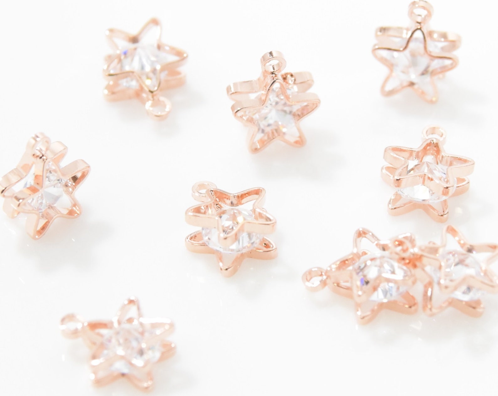 Cubic Star Pendant . Tiny Star Charm . Star Bead . Cubic | Etsy