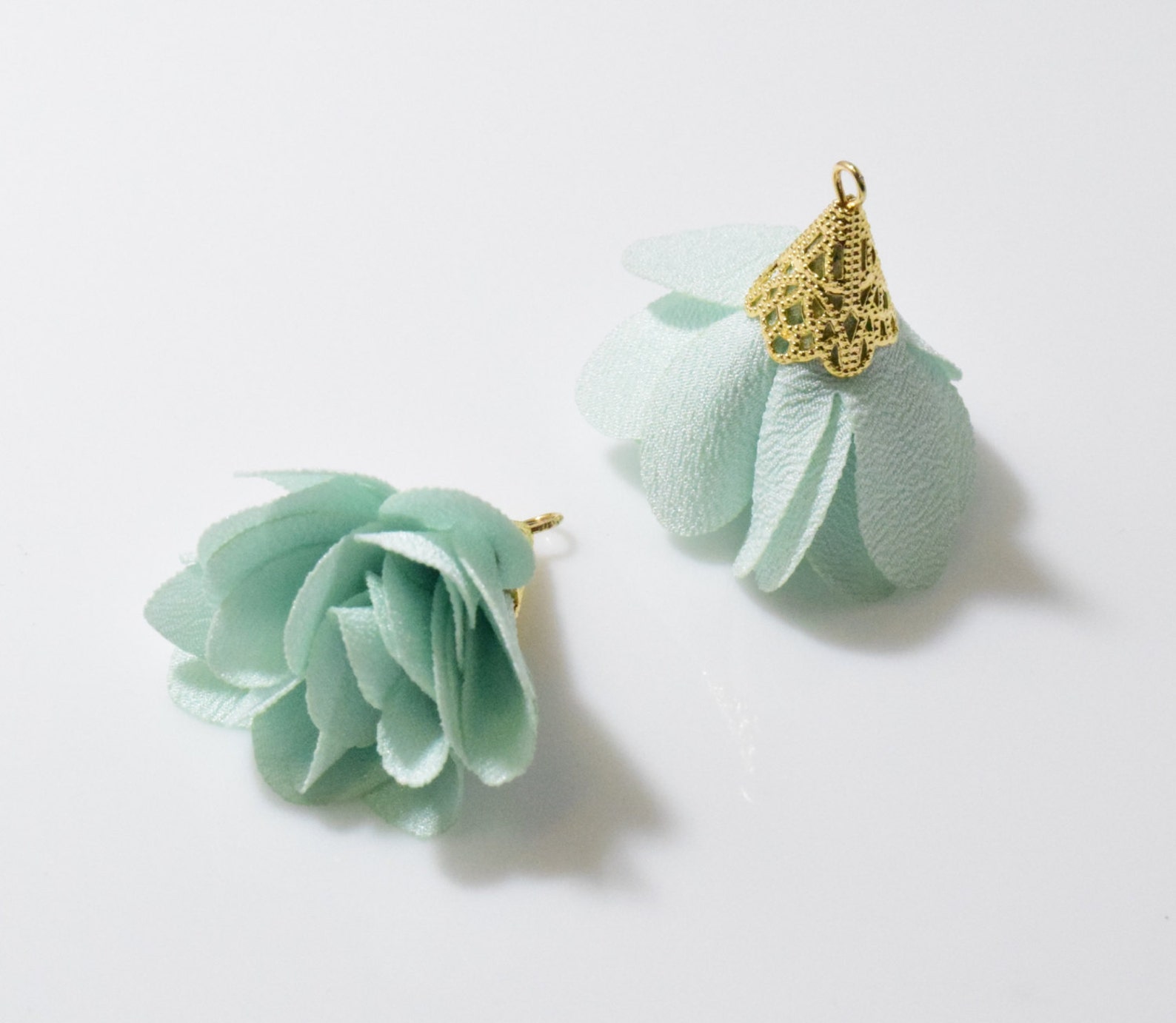 Pastel Mint Chiffon Tassel. Flower Tassel. Spring Item. 16K - Etsy