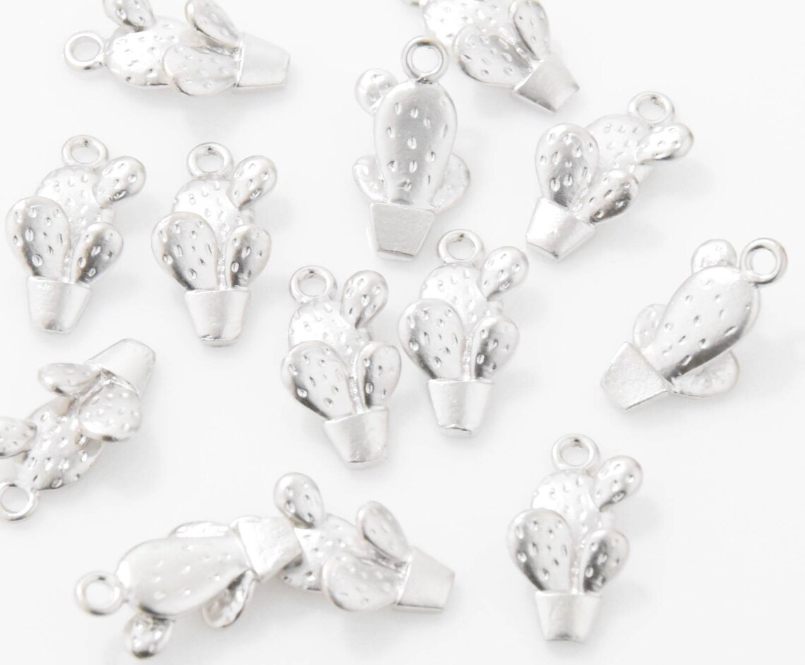 Cactus Brass Pendant . Tiny Cactus Pendant . Cactus Charm . | Etsy