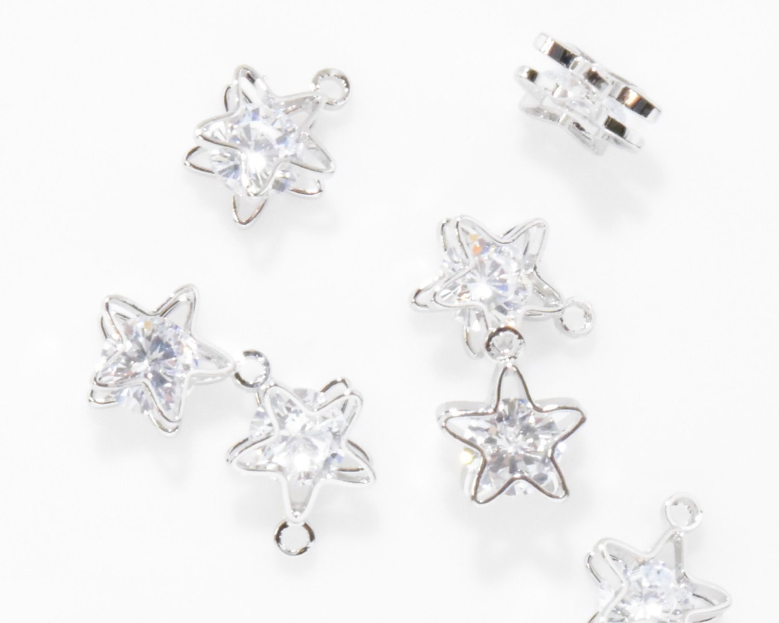 Cubic Star Pendant . Tiny Star Charm . Star Bead . Cubic - Etsy