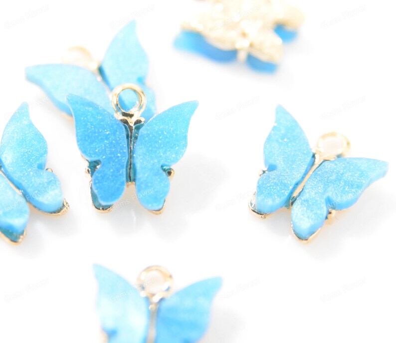 Pearl Ocean Blue Butterfly Acrylic Pendant . Acrylic Butterfly | Etsy