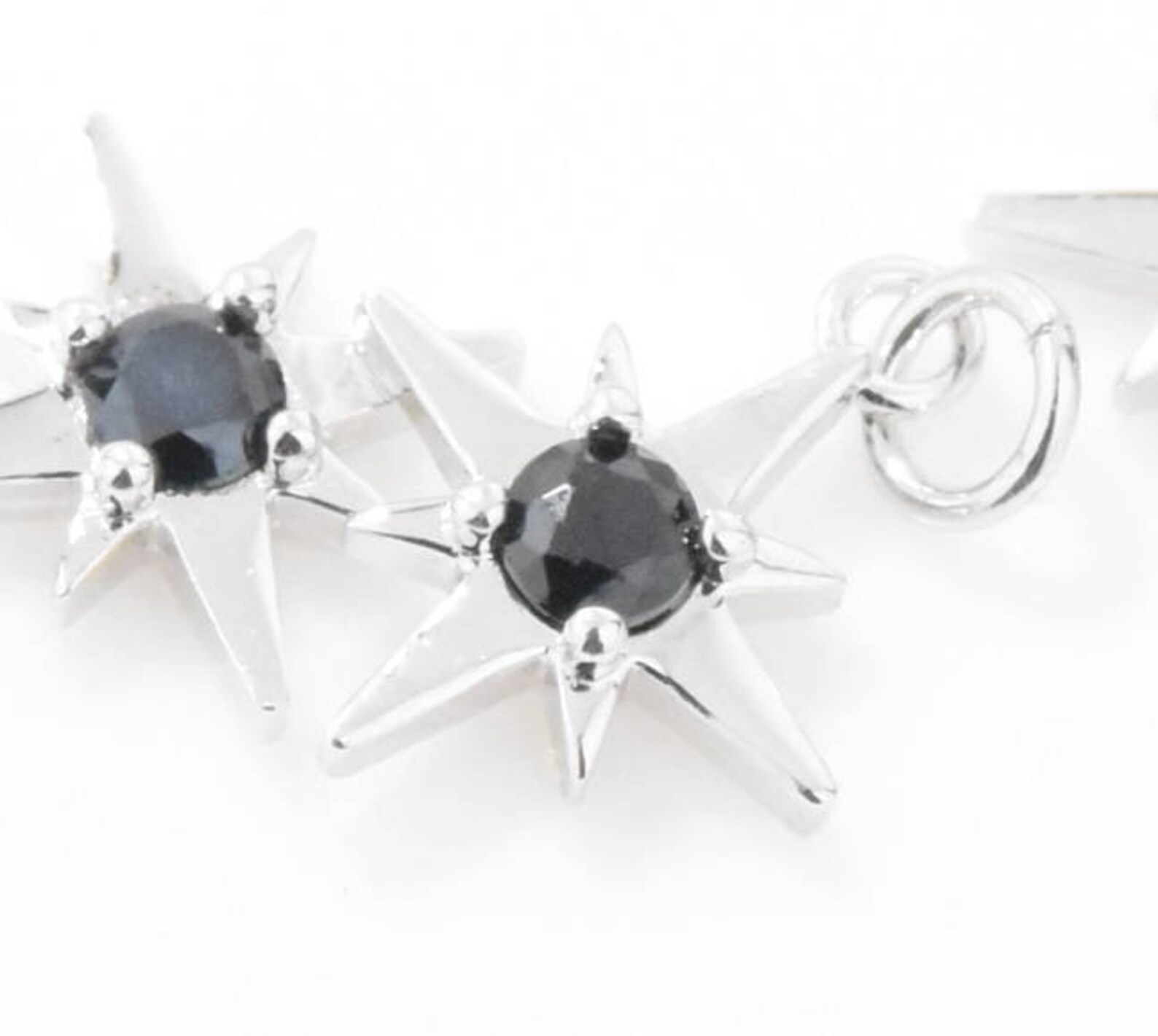 Black Cubic Star Pendant . Cubic Star Charm . Cubic Star Beads ...