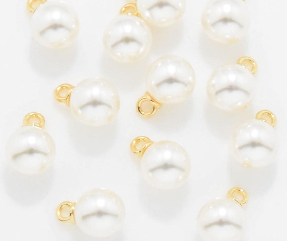 8MM Round Pearl Pendant large . Round Pearl Charm . Pearl | Etsy