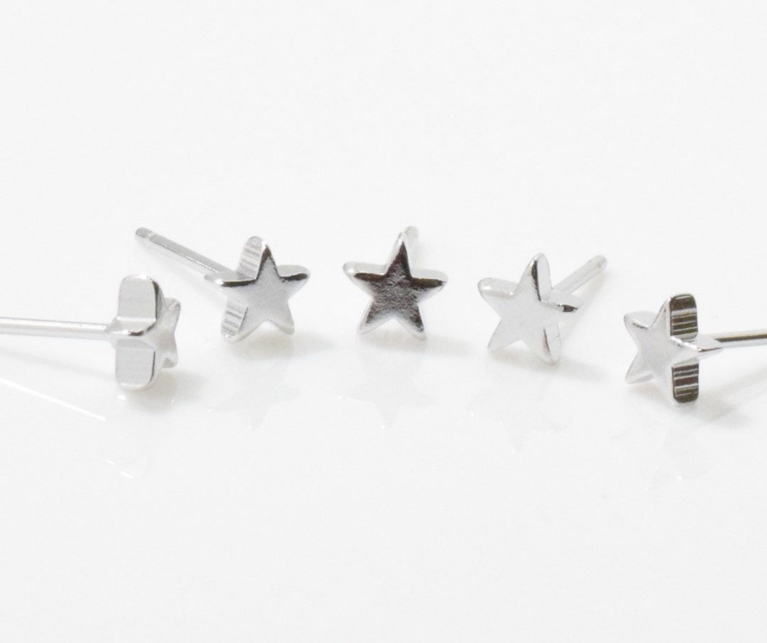 Tiny Star Post Earring . Star Brass Earring . Star Earring . Polished ...