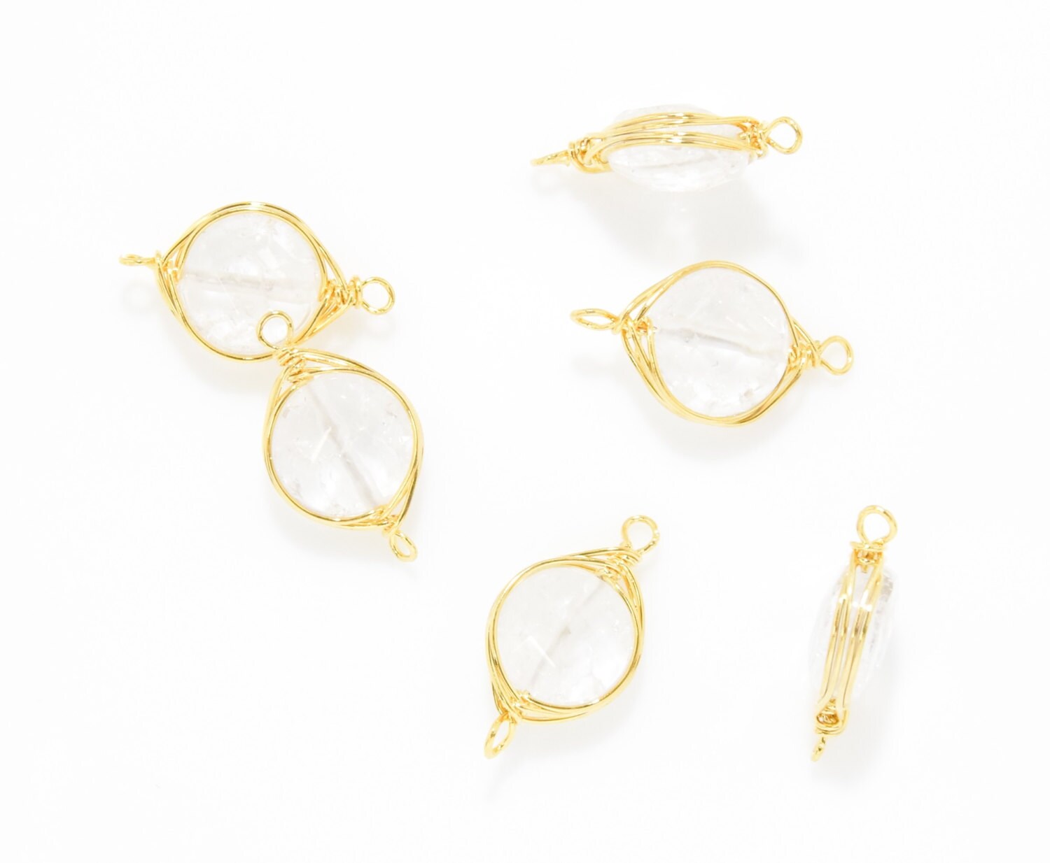 Crystal Gemstone Connector . Crystal Glass Pendant . Gemstone | Etsy