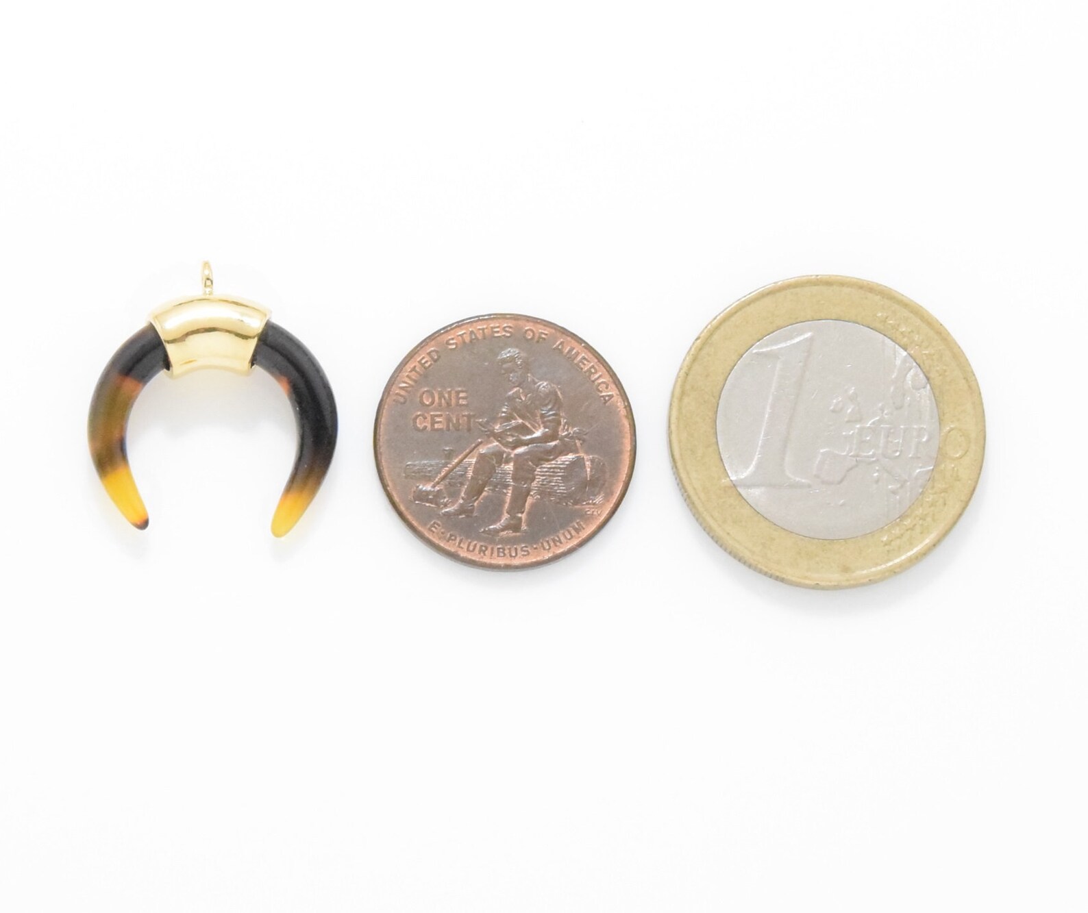 Leopard Gemstone Ox Horn Pendant . Gemstone Bull Horn Charm . - Etsy