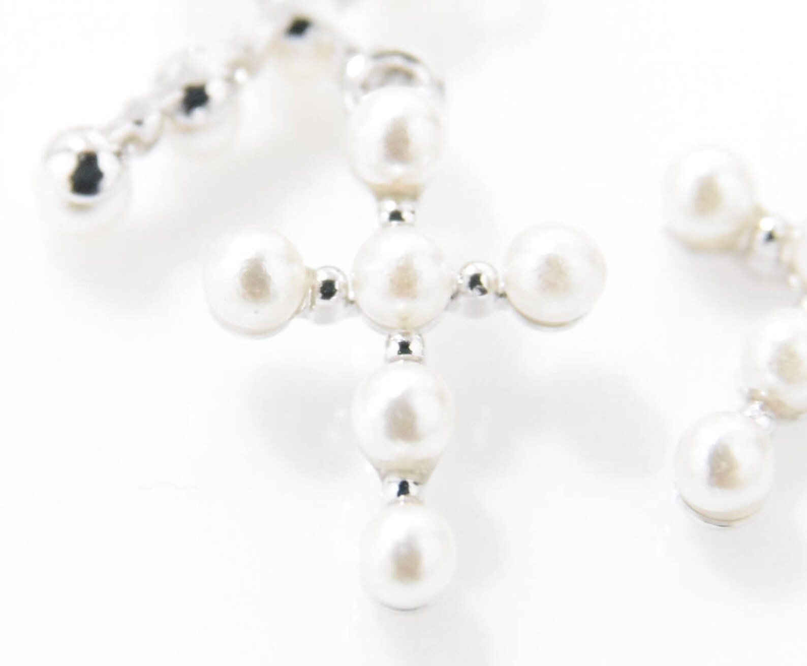 Pearl Cross Pendant . Pearls Cross Charm . Wedding Jewelry . | Etsy