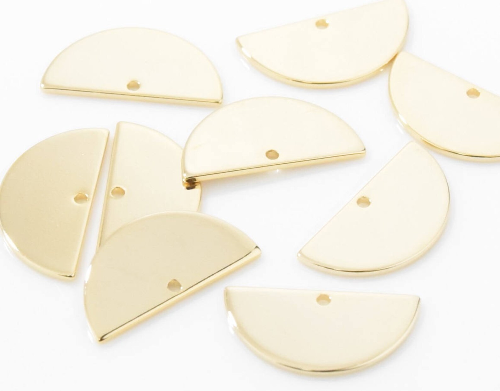 Flat Half Moon Pendant . Half Moon Brass Pendant . Half Moon - Etsy