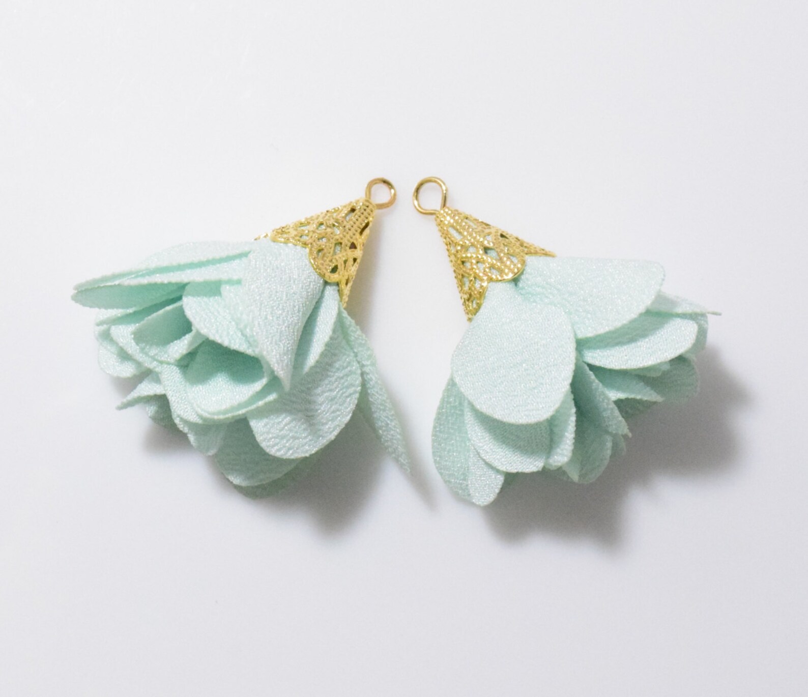 Pastel Mint Chiffon Tassel. Flower Tassel. Spring Item. 16K - Etsy