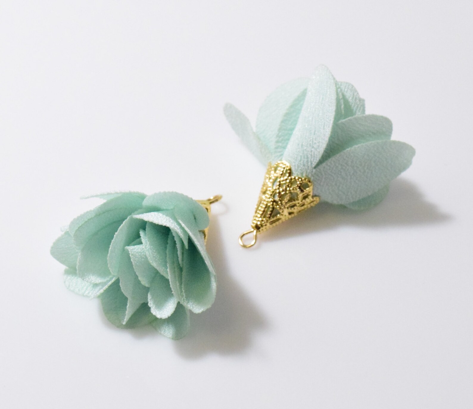 Pastel Mint Chiffon Tassel. Flower Tassel. Spring Item. 16K - Etsy