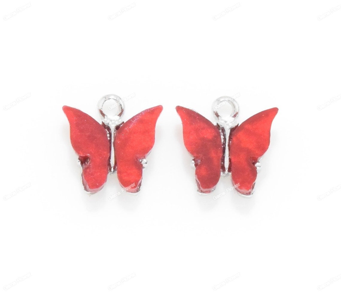 Pearl Deep Red Butterfly Acrylic Pendant . Butterfly Pendant ...