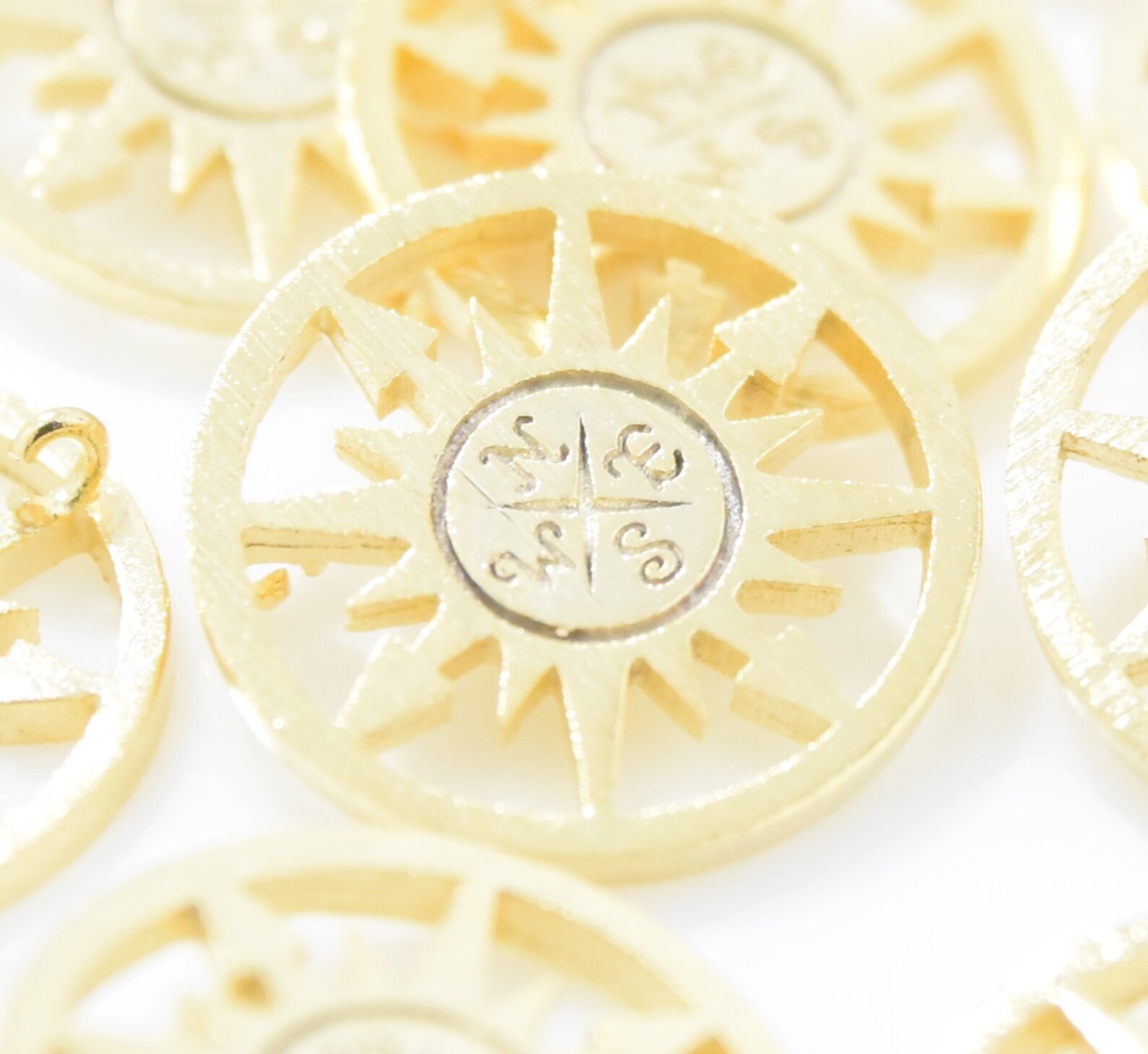 Compass Pendant . Compass Charm . Compass Beads . Coin Pendant . Coin ...