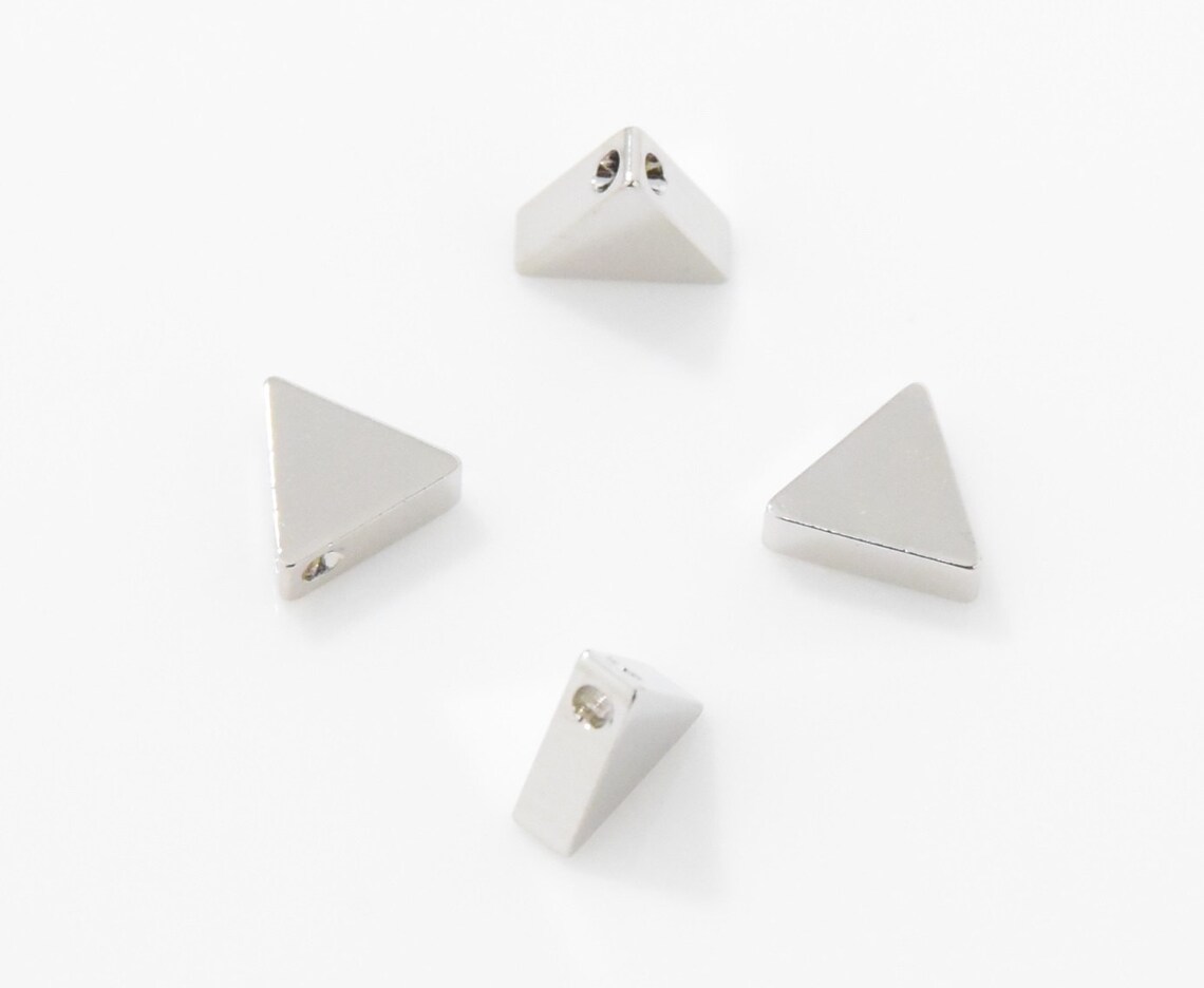 Triangle Brass Bead . Triangle Bead . Triangle Charm . | Etsy