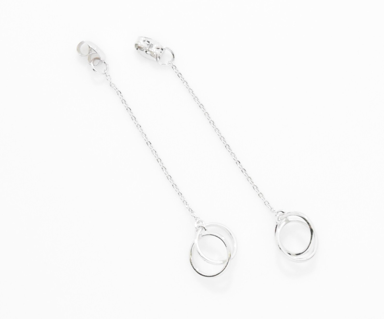 Double Circle Chain Earring Backs . Butterfly Clutch . Earring | Etsy