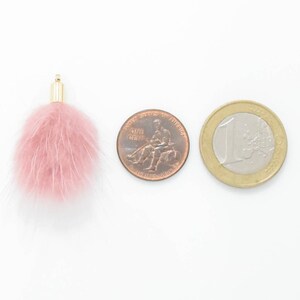 Dark Pink Mink Pendant . Genuine Mink Pendant . Mink Charm . Mink ...