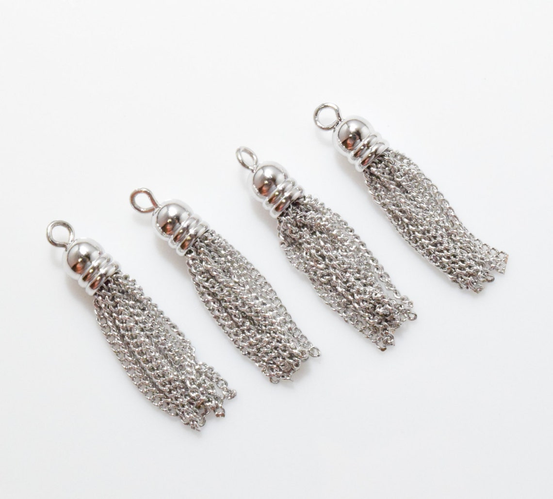Silver Metal Tassel small Chain Tassel . Jewelry Craft - Etsy