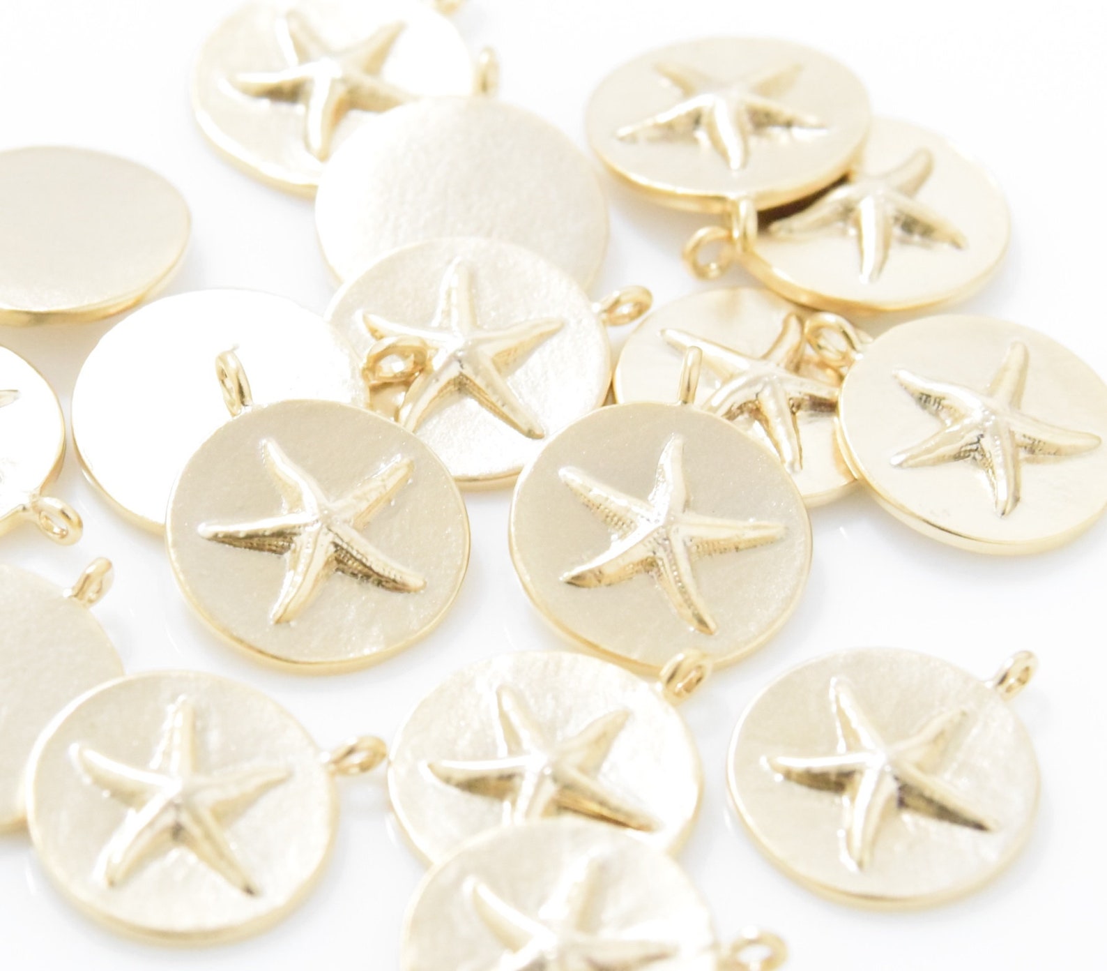 Starfish Pendant . Starfish Charm . Star Fish Beads . Coin | Etsy