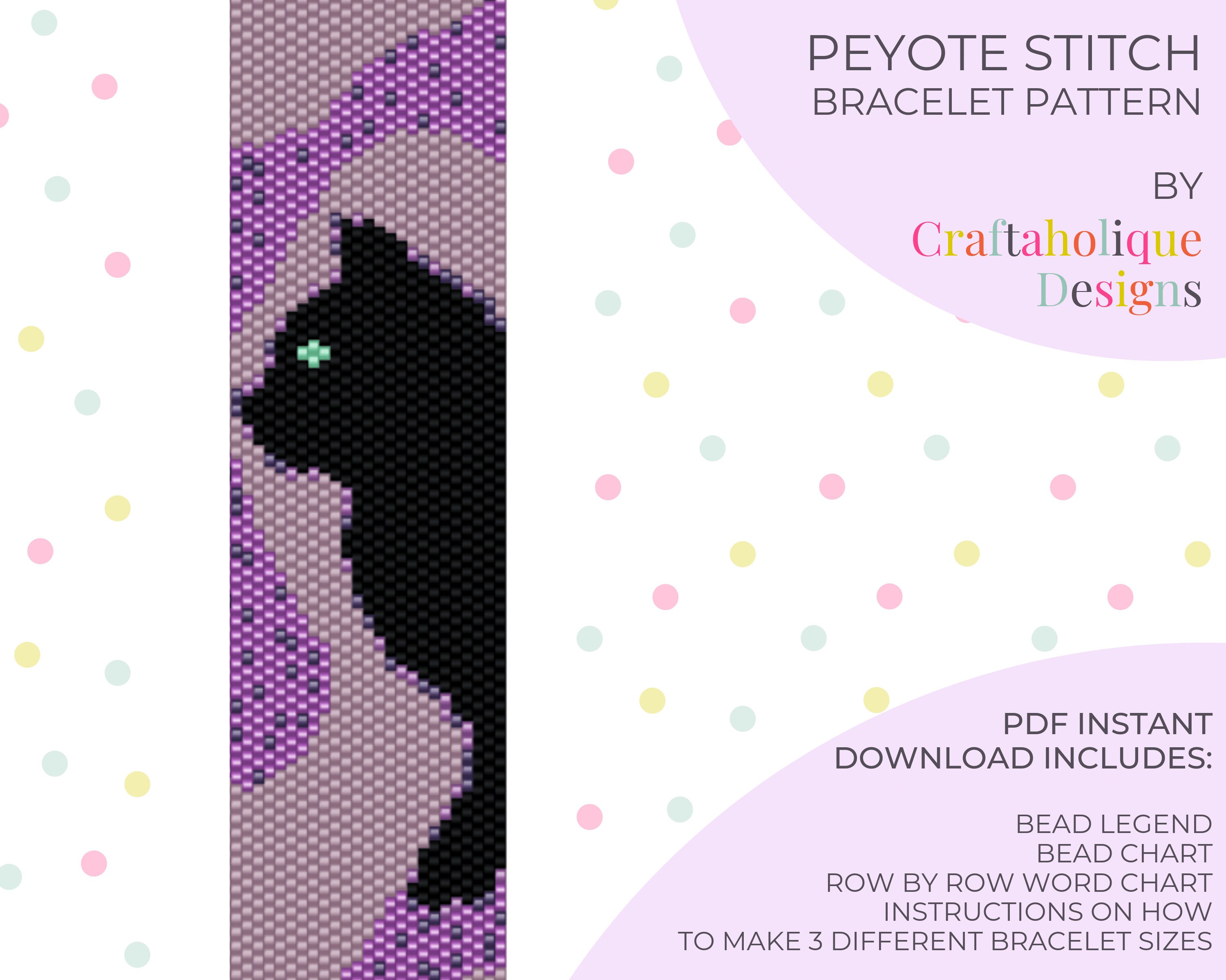 Peyote Bracelet Pattern Even Count Peyote Stitch Pattern Cat - Etsy