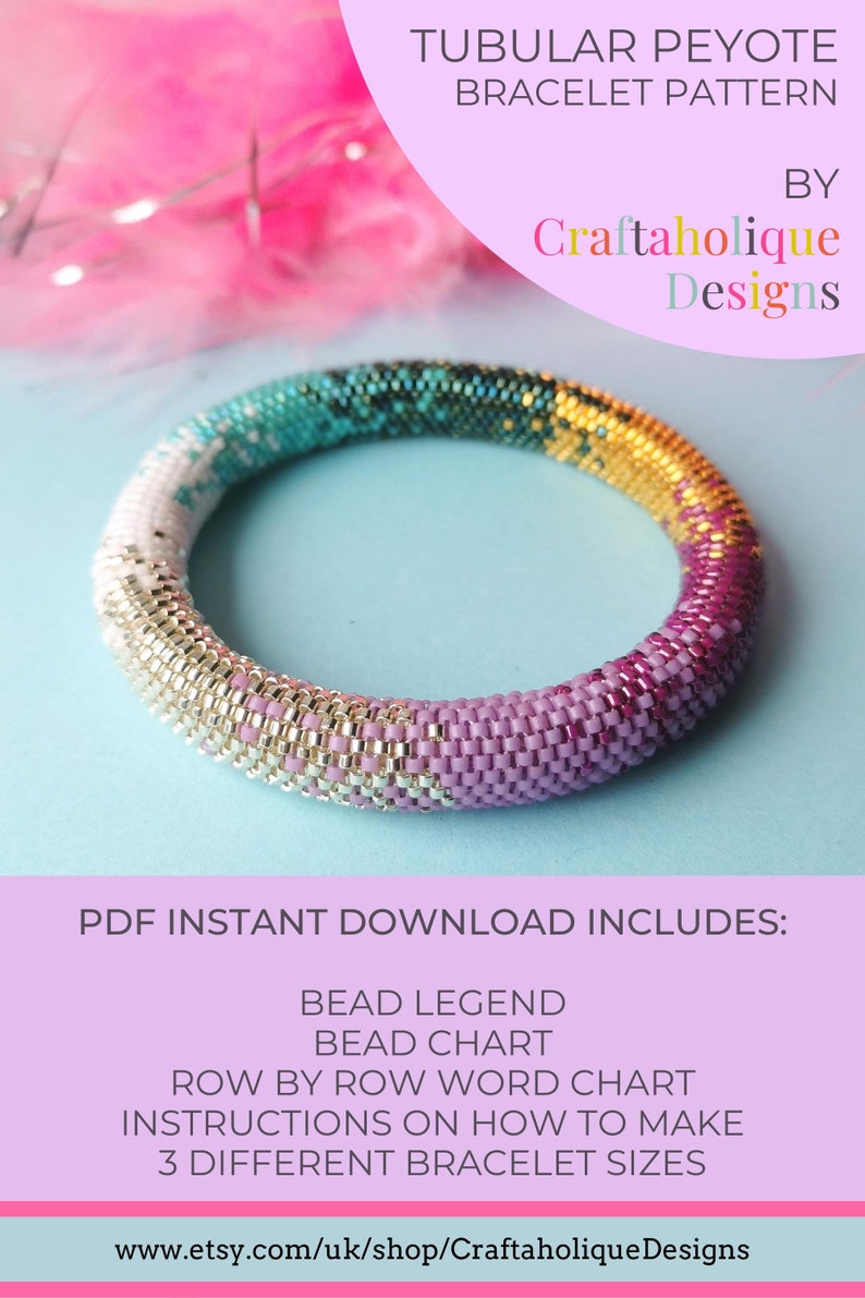 Colour Fusion Tubular Peyote Pattern Beaded Bracelet Pattern - Etsy UK