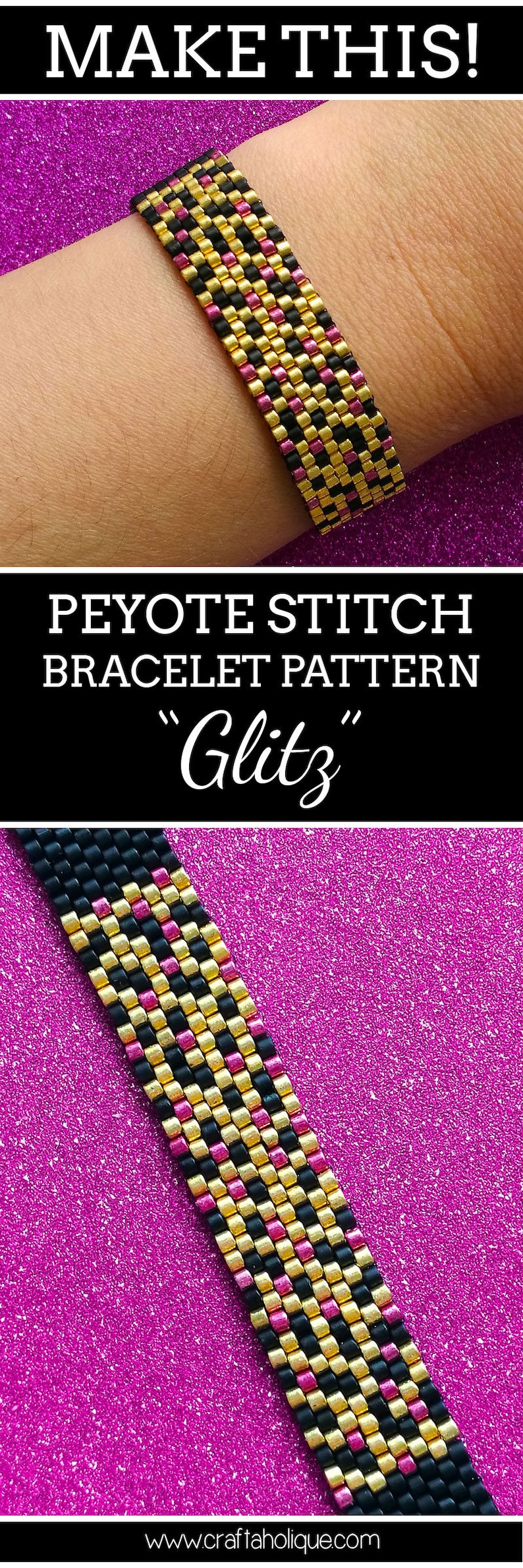 Beautiful Even Count Peyote Stitch Beading Pattern GLITZ | Etsy
