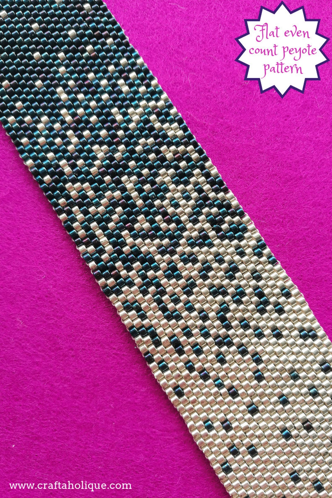 Peyote Bracelet Pattern Flat Even Count Peyote Stitch Pattern - Etsy ...