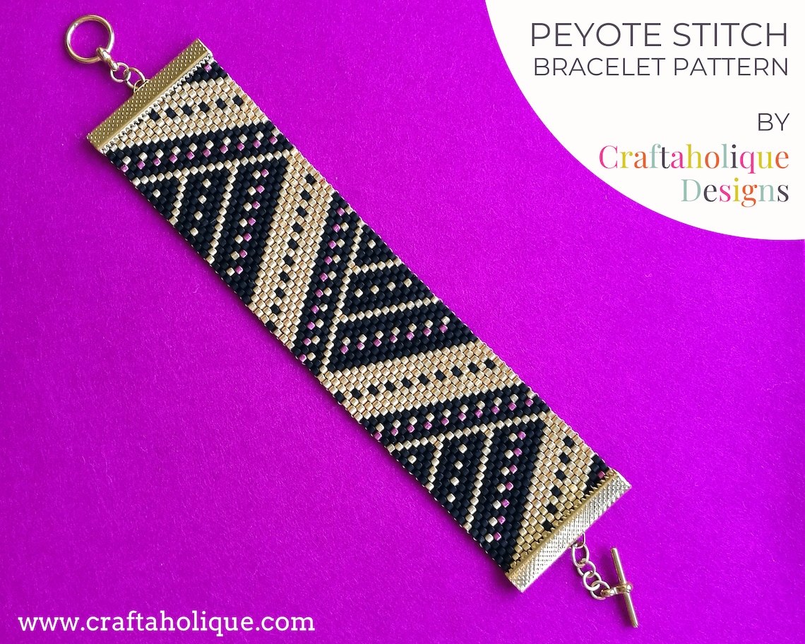 Peyote Bracelet Pattern, Beaded Bracelet Pattern, Peyote Stitch Pattern ...
