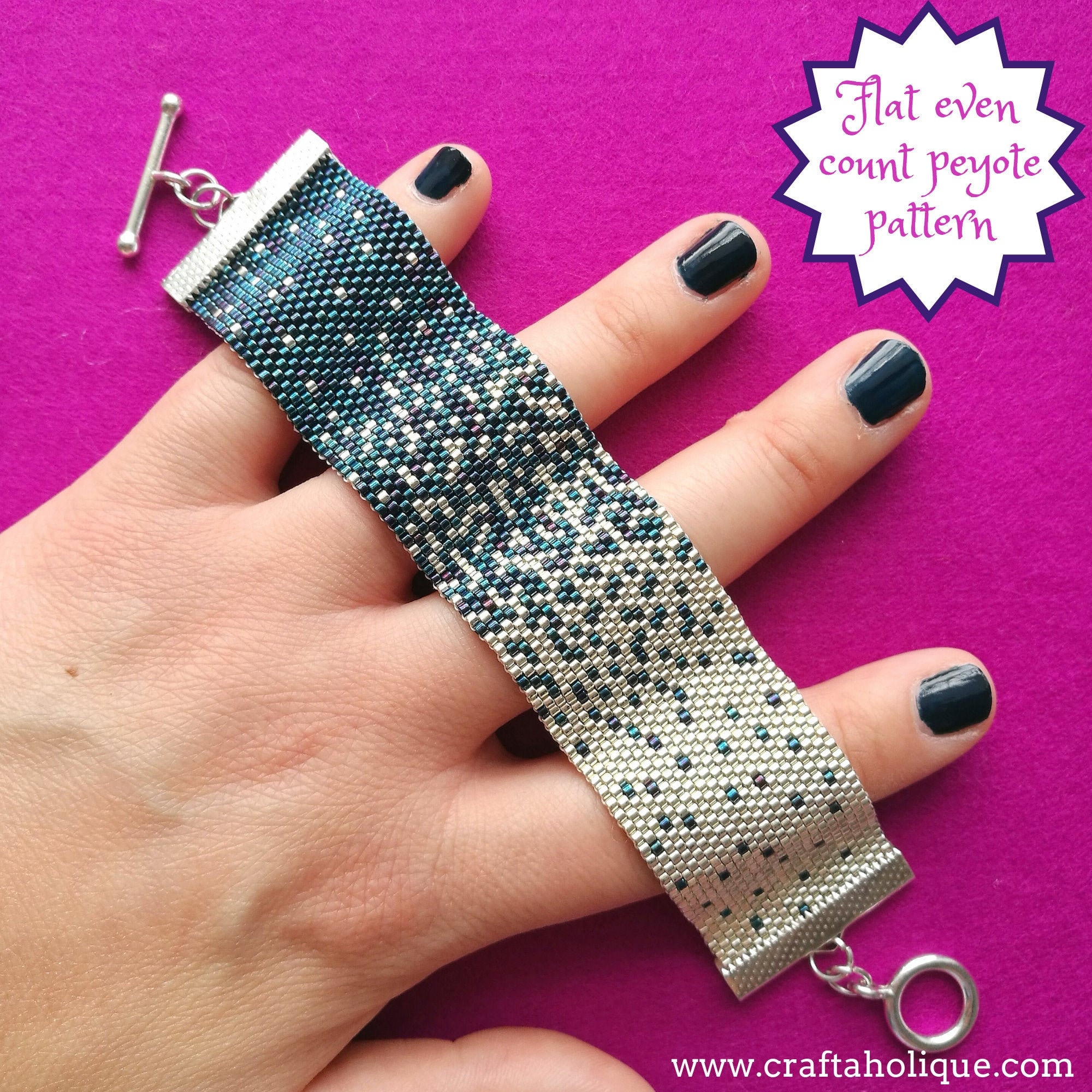 Peyote Bracelet Pattern Flat Even Count Peyote Stitch Pattern - Etsy ...